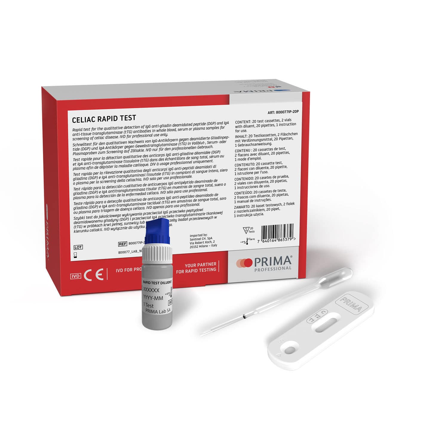 腹腔疾病快速诊断检测 - 800077IP-20P - SENTINEL DIAGNOSTICS - IgA / IgG免疫球蛋白G / 血液 腹腔疾病快速诊断检测 - 800077IP-20P - SENTINEL DIAGNOSTICS - IgA / IgG免疫球蛋白G / 血液